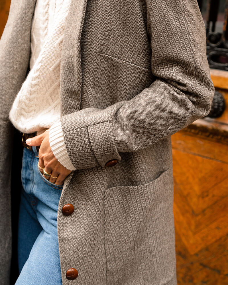 Le Manteau Long Marcus Laine Chevron – Mister k.